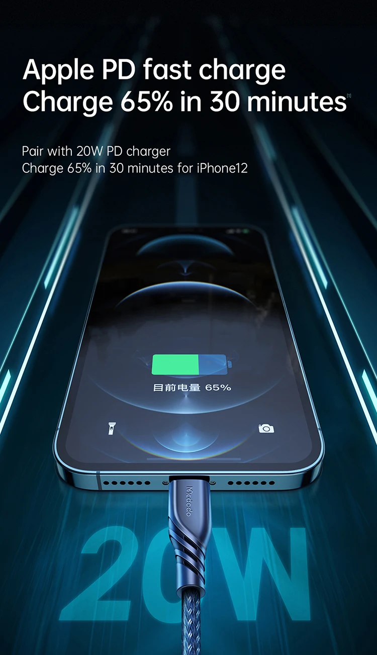 Mcdodo Cable 20w Pd Charger Type Usb C Braided Cable Type C To Lighting ...