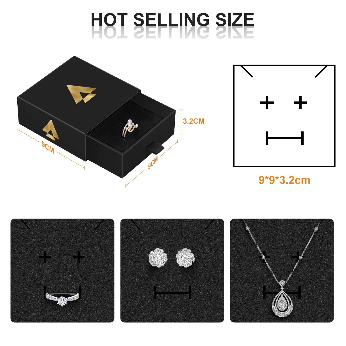 Custom Gold Foil Personal Logo Insert For Jewelry Gift Drawer Packaging ...