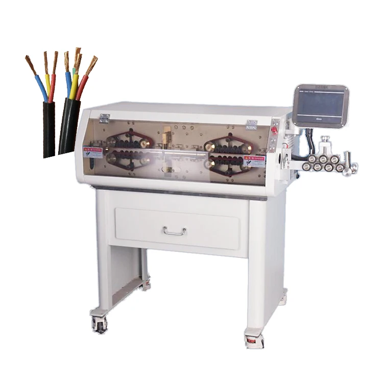 Multi layers coaxial cables wire outer plastic skin rotary stripping ...