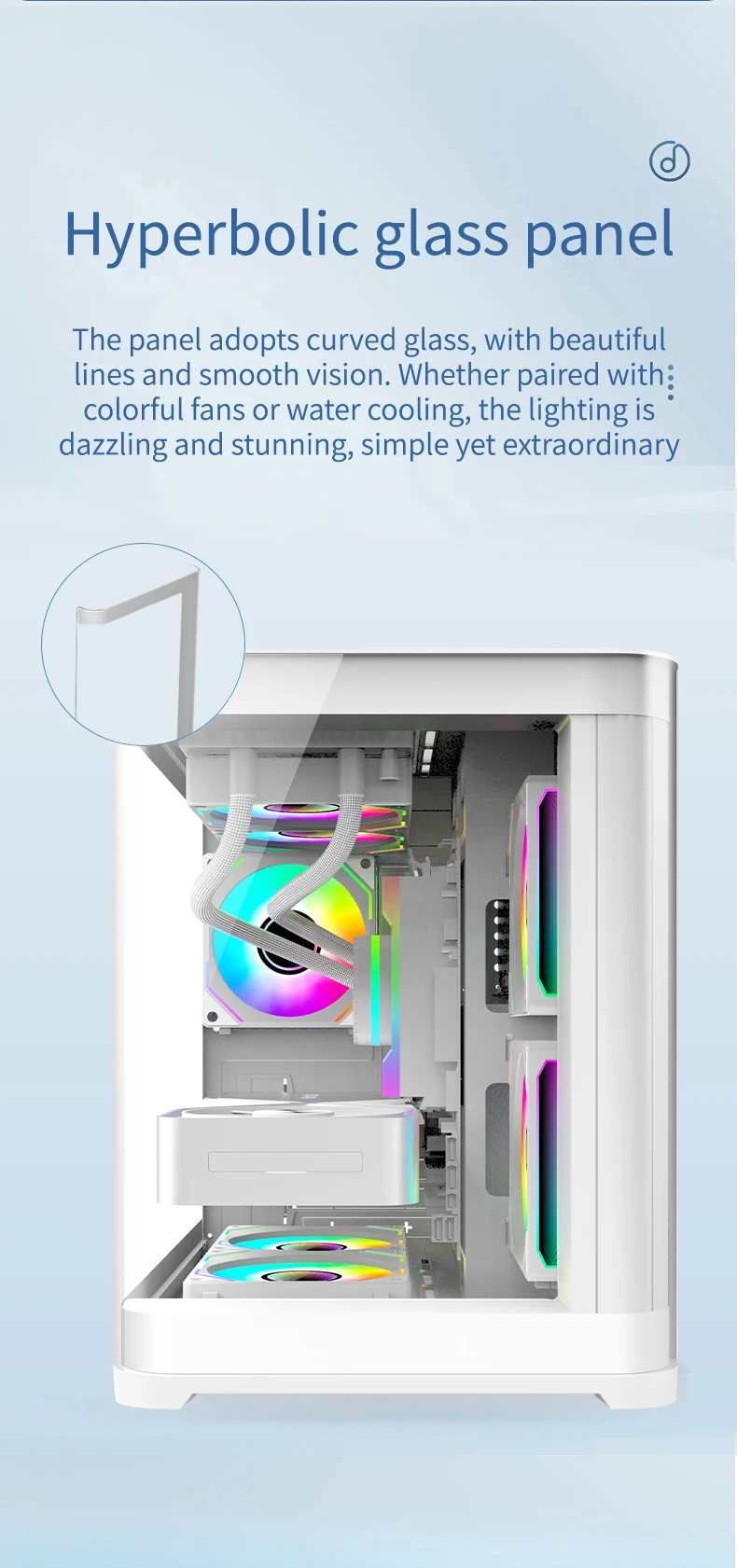 Lovingcool Gaming PC Case - Custom White Micro ATX Tower