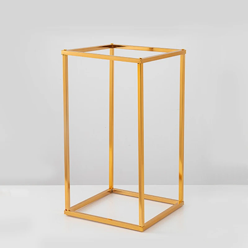 Tall Gold Rectangle Metal Frame Table Flower Stand for Wedding ...