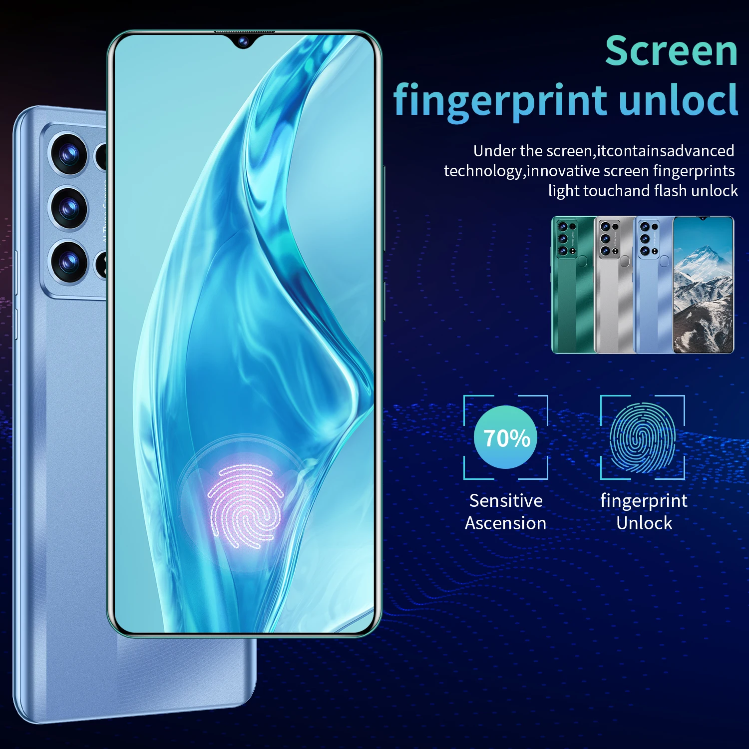 16MP+32MP 5G Android 12 Smart Cell Phone High Quality Hot Selling Rino9 ...