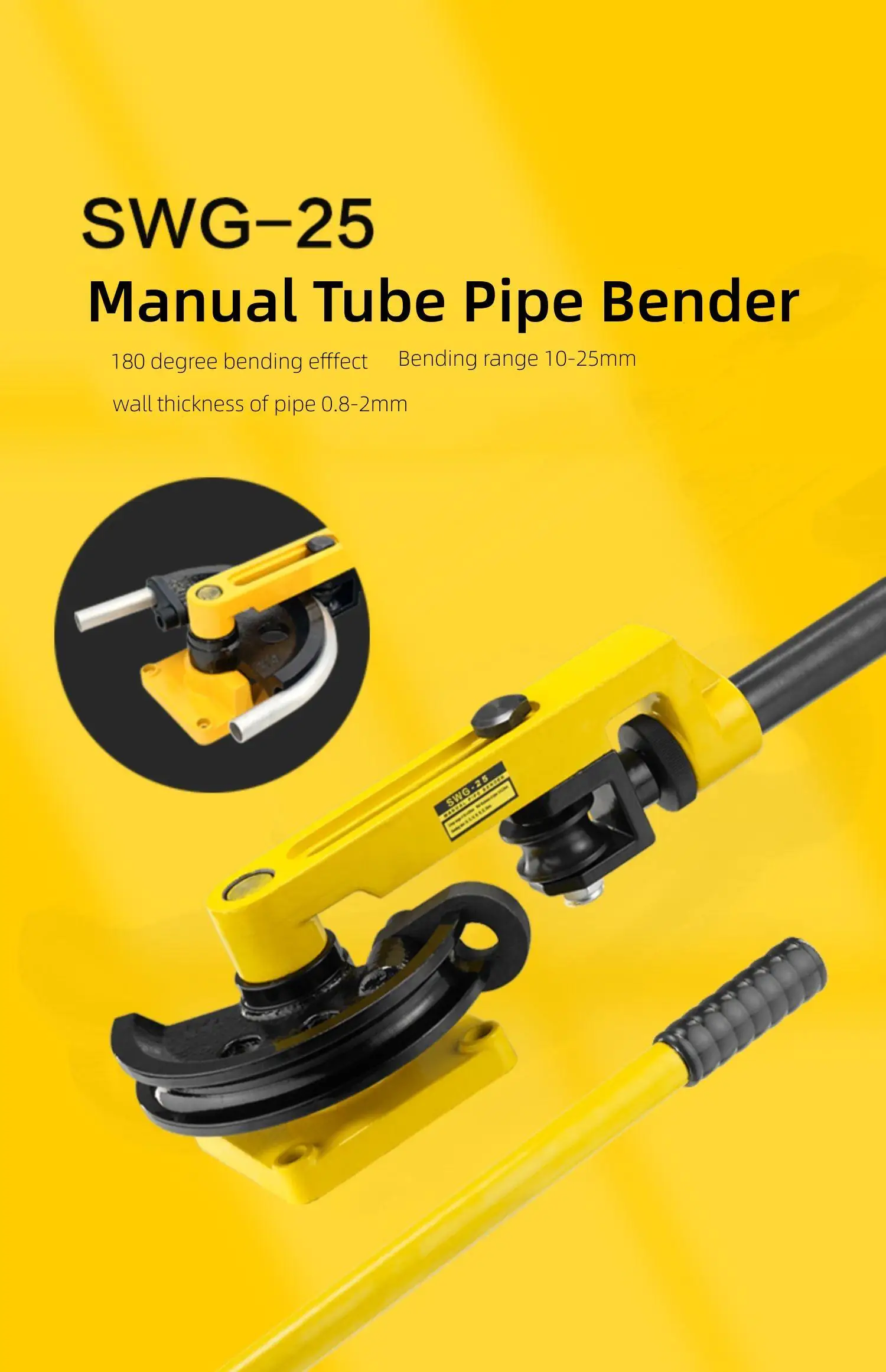 Manual Pipe Bender Machine 180 Degree U-shaped 10 -25mm Bend Iron ...