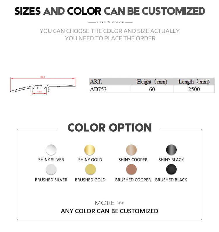 Foshan Manufacturer Jeca Stair Nosing Profiles Metal Tile Trim For ...