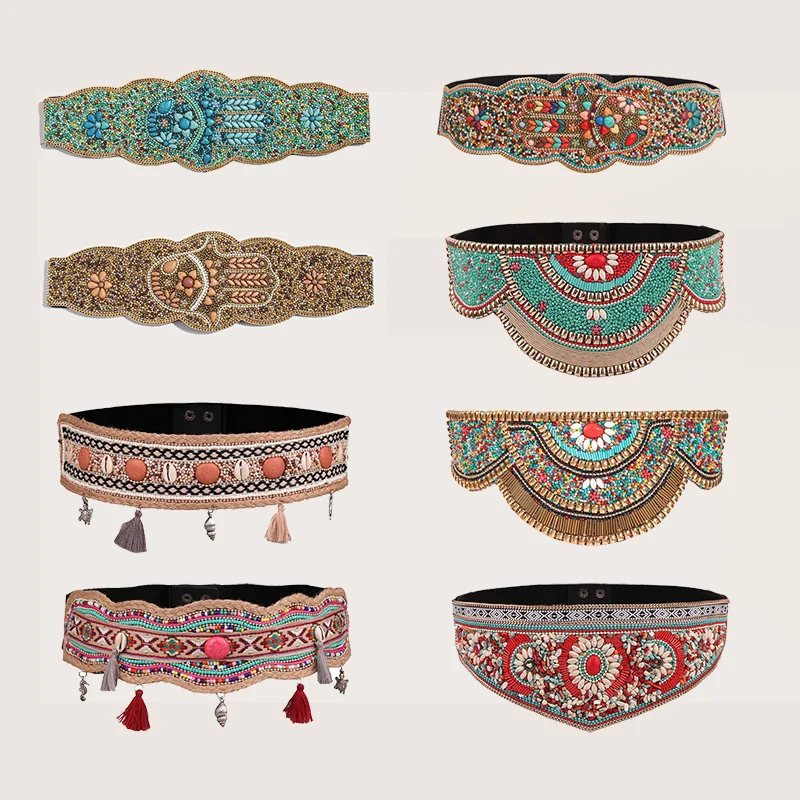 Bohemian Belts for Women Retro Wide Stretch Elastic Waist Belt Body ...