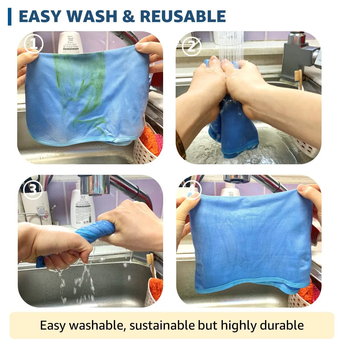 Welcron Microfiber 청소 피복은 린트천,먼지,또는 먼지,한국에서 한 닦기를 위한 완벽한 넝마를 붙잡을 것이다 ...