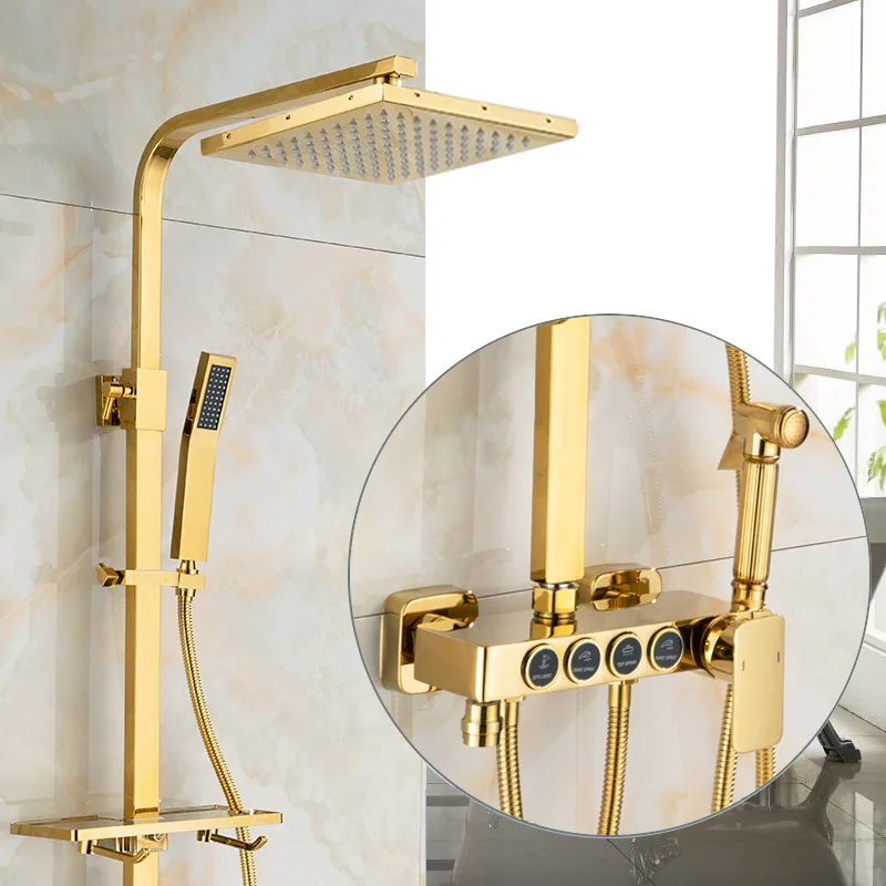 New Design Modern Bathroom Shower Set Gold Shower System With Bidet ...