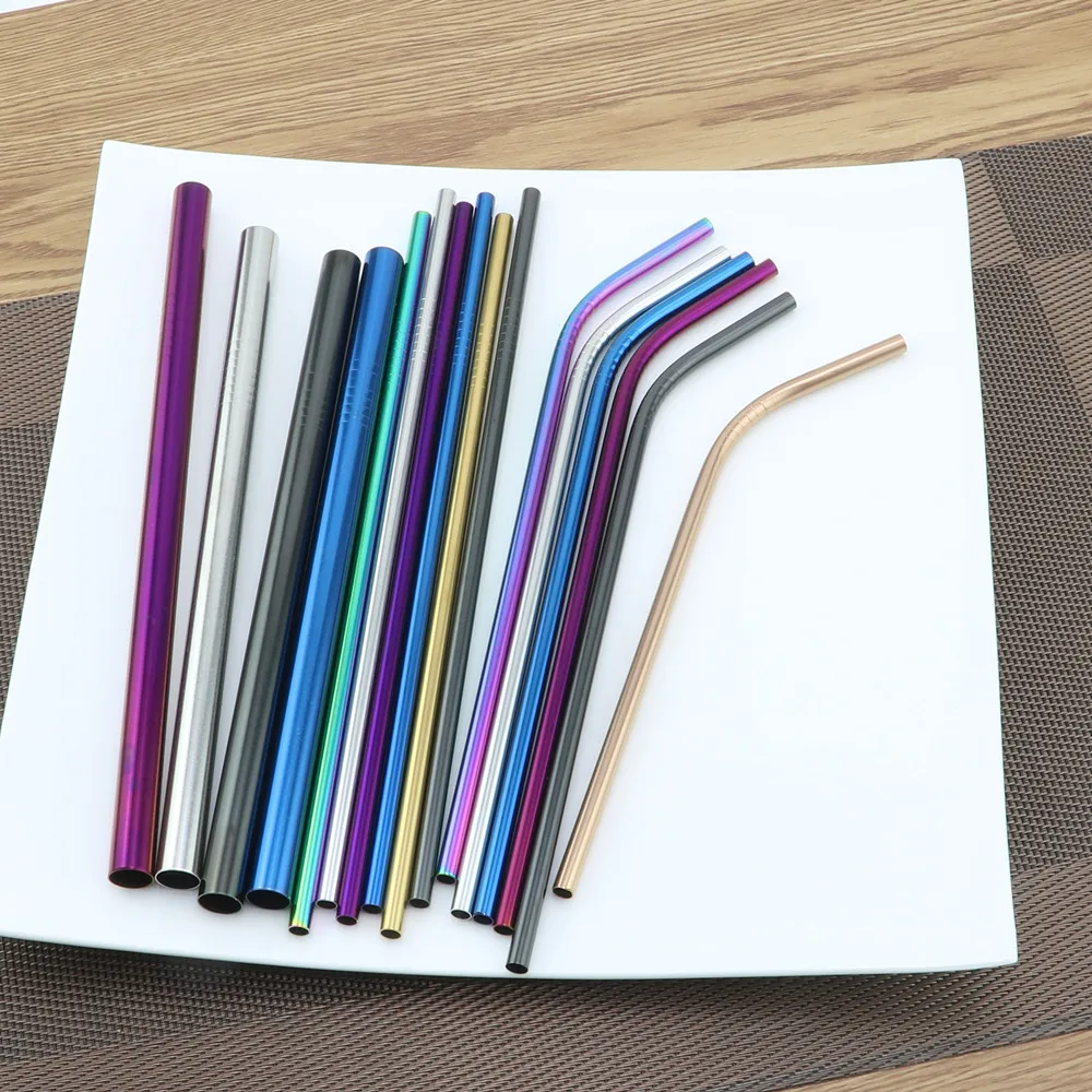 304 Stainless Steel Straw Wholesale Vacuum Plated Titanium Color Metal ...