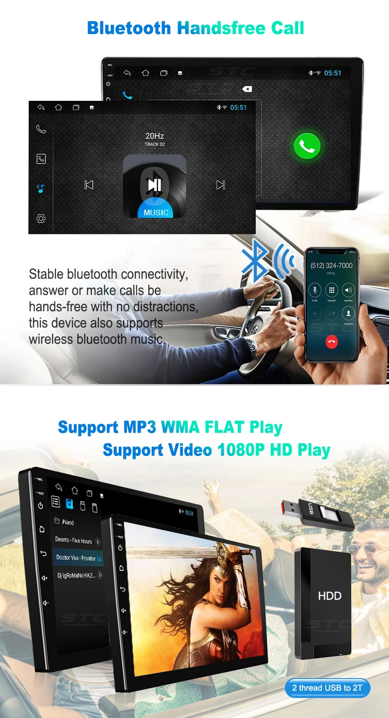 Universal Multimedia Head Unit - 2DIN Android 10.0 Radio