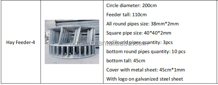 Galvanized Metal 48-96 Inch Square & Round Bale Hay Feeder for Cattle ...