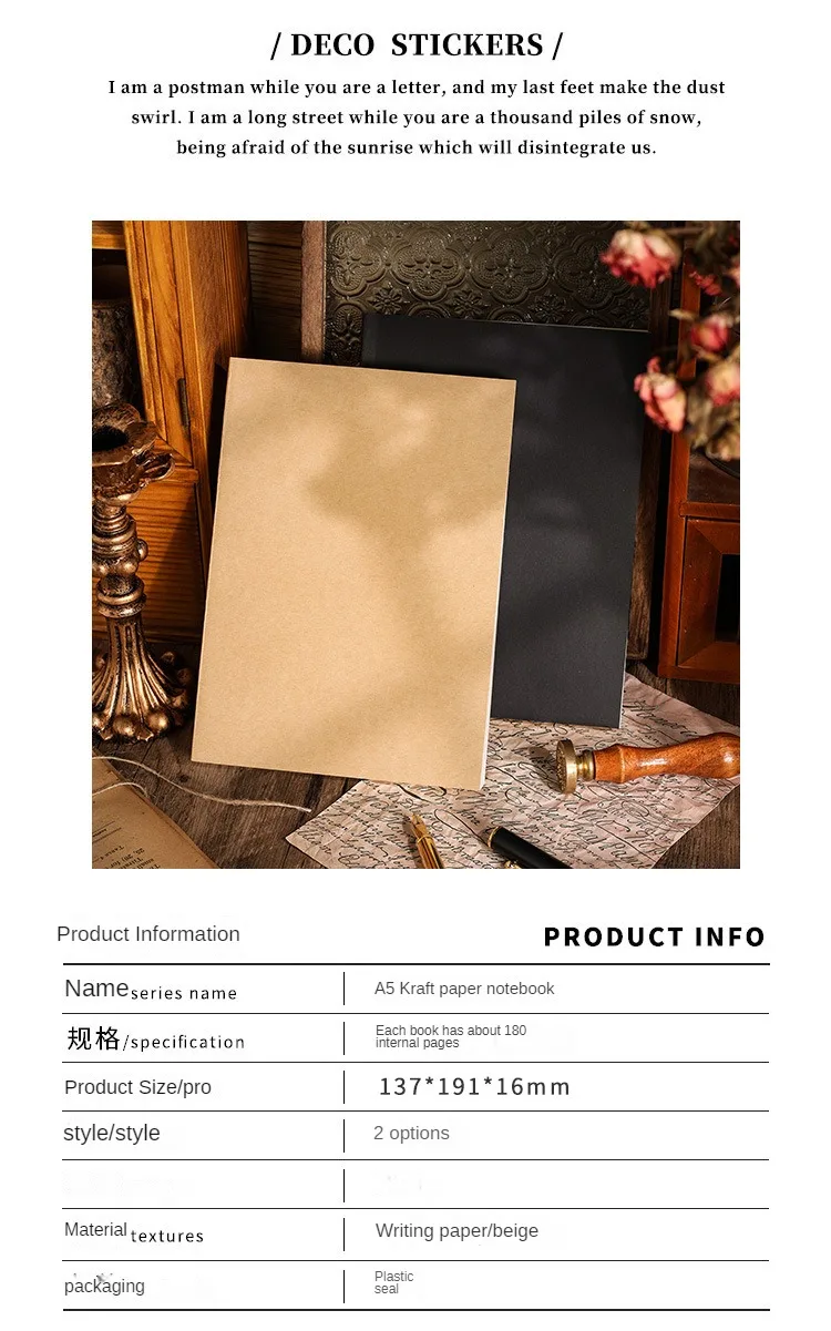180 Sheets/book Blank Retro A5 Cowhide Notebook Thickened High Value ...