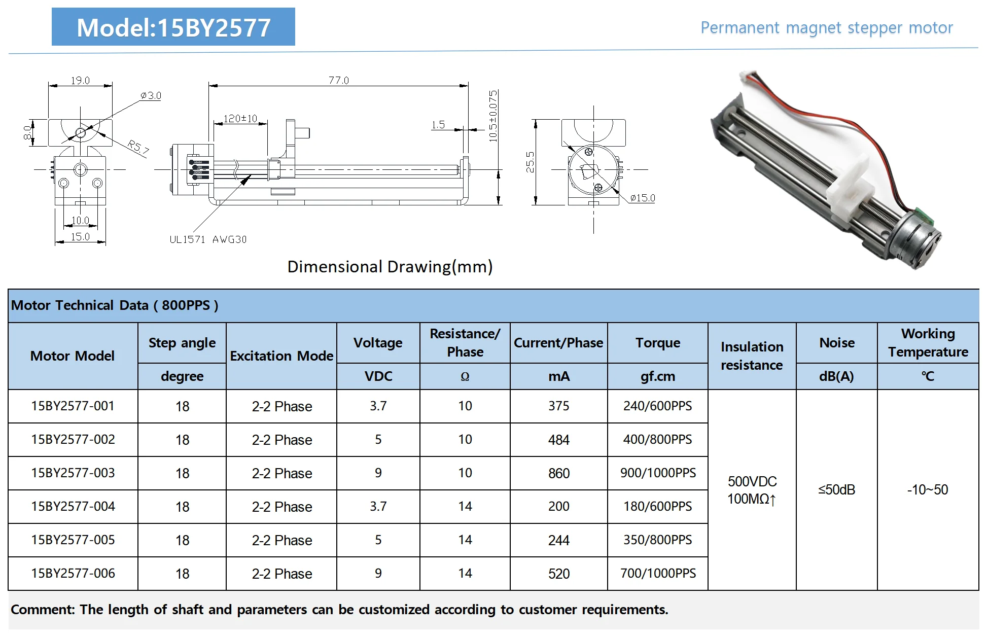62mm Stroke Micro 15mm Linear Stepper Motor DC 5V 9V 2-Phase 4-Wire ...