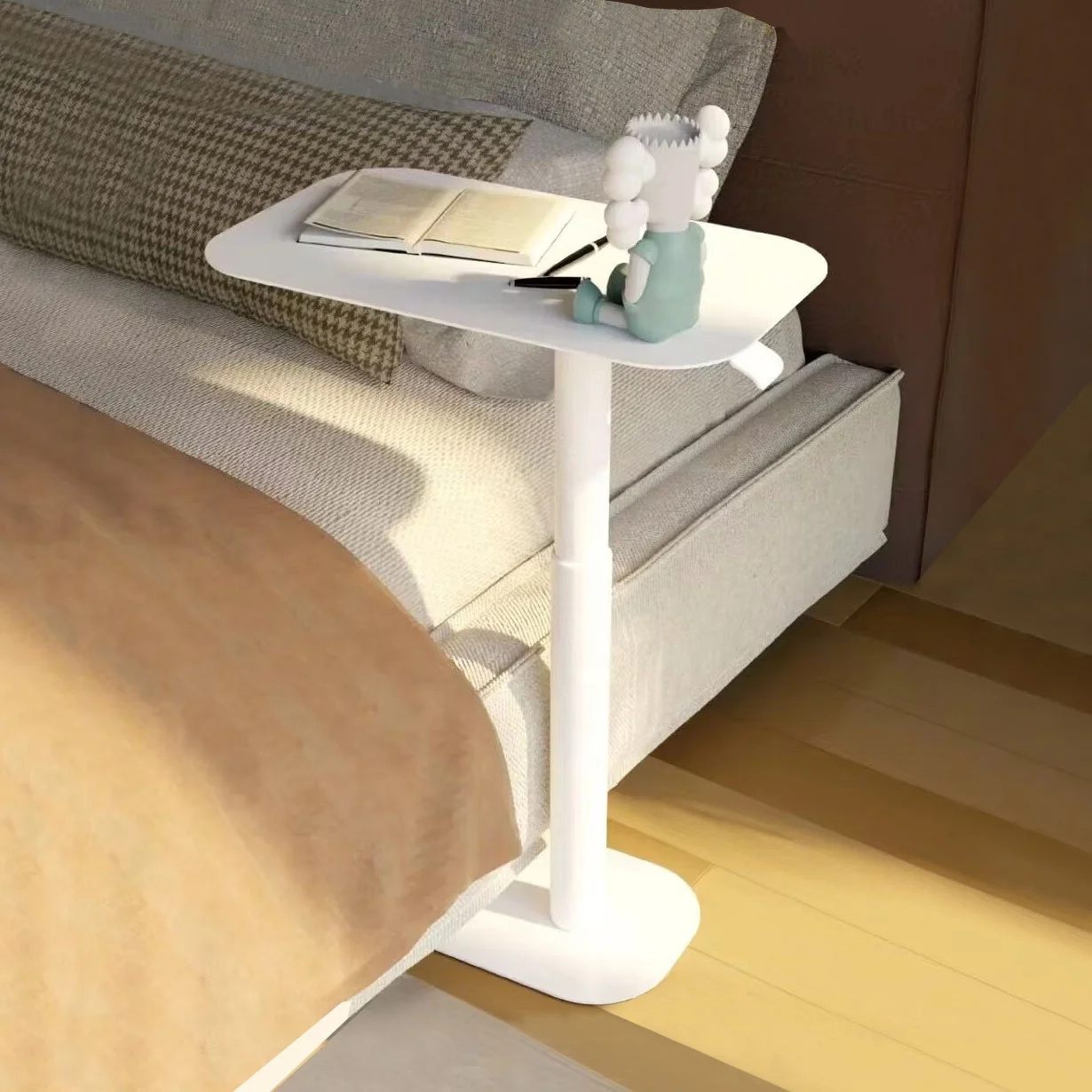 Modern Single Column Iron Coffee Sofa Side Table Pneumatic Height ...