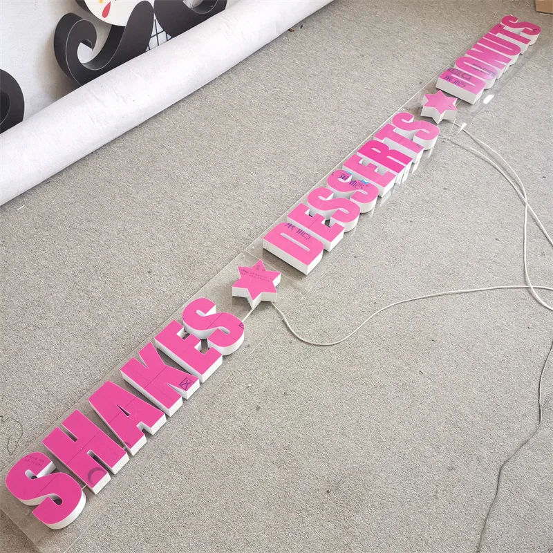 Uv 3d Logo Green Acrylic Led Business Sign Outdoor Wall Custom Led Sign ...