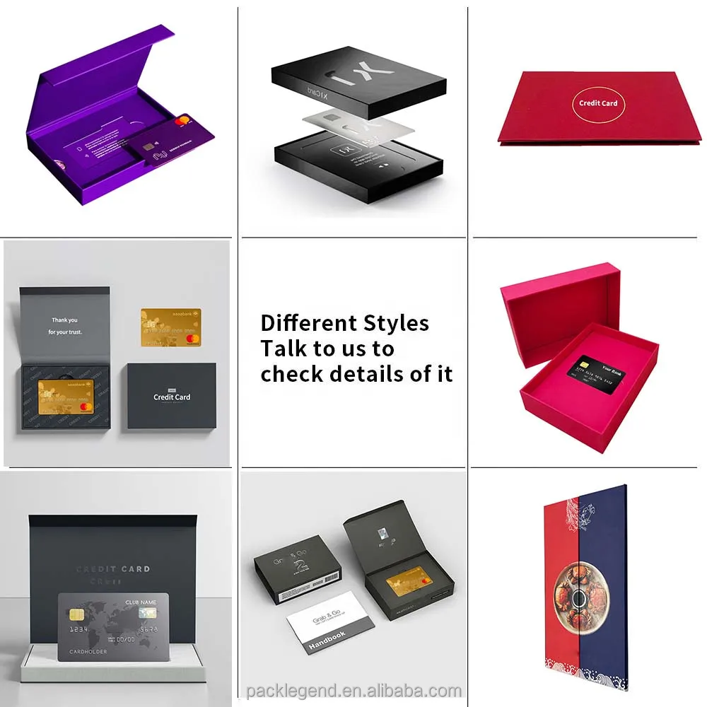 Custom Logo Luxury Gift Vip Credit Card Packaging Box Magnetic Black Business White Wedding ...