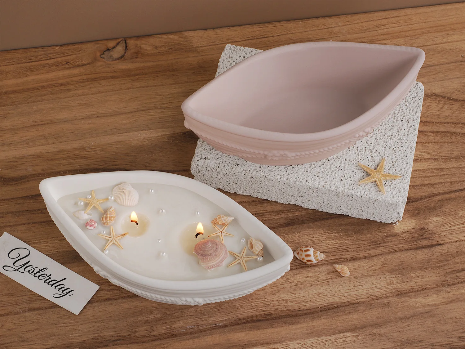 DM1115 Boat Shape Candle Holder Gypsum Molds Flowerpot Storage Box ...