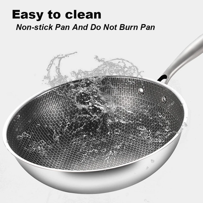 Honeycomb Non-Stick Stainless Steel Frying Pan and Wok Metal ...