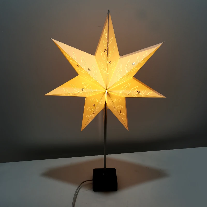 Decorative White Paper Star Table Lamp DIY Origami Light
