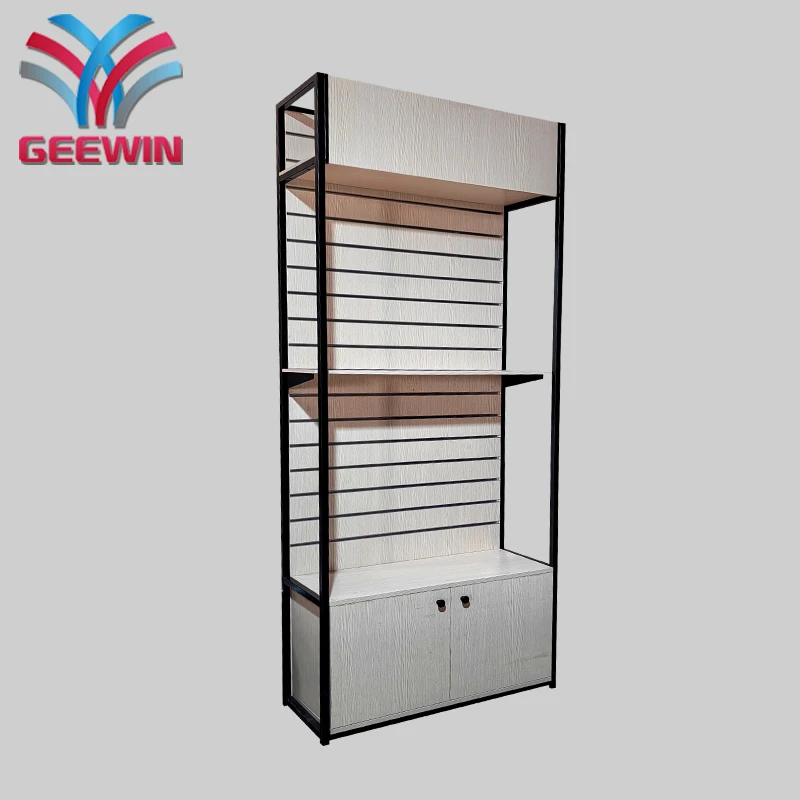 Floor Standing Metal And Mdf Slatwall Display Stand For Clothing Store ...