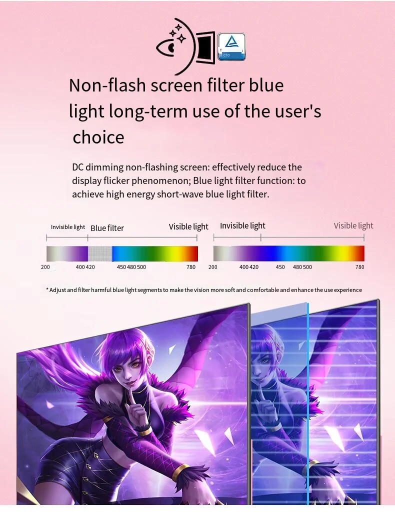 Super Pretty Pink 24 27 32 Inch LCD Monitors - 144hz 165 Hz