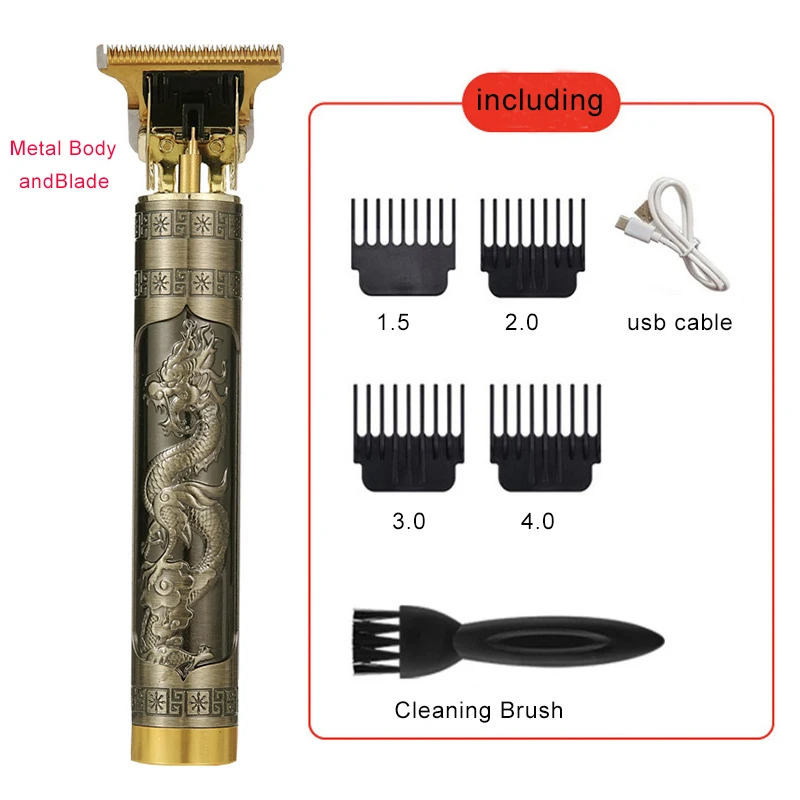 Lightweight Metal USB Electric Hair Clipper for Men