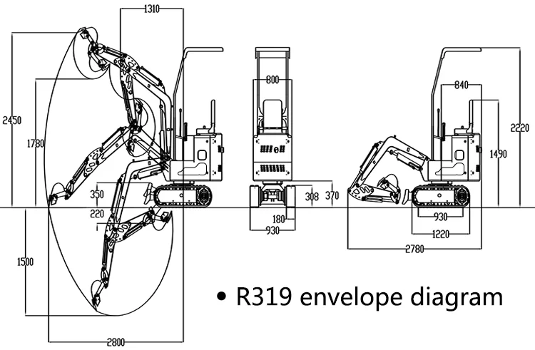 Rippa Electric Mini Micro Excavator 1 Ton for Sale