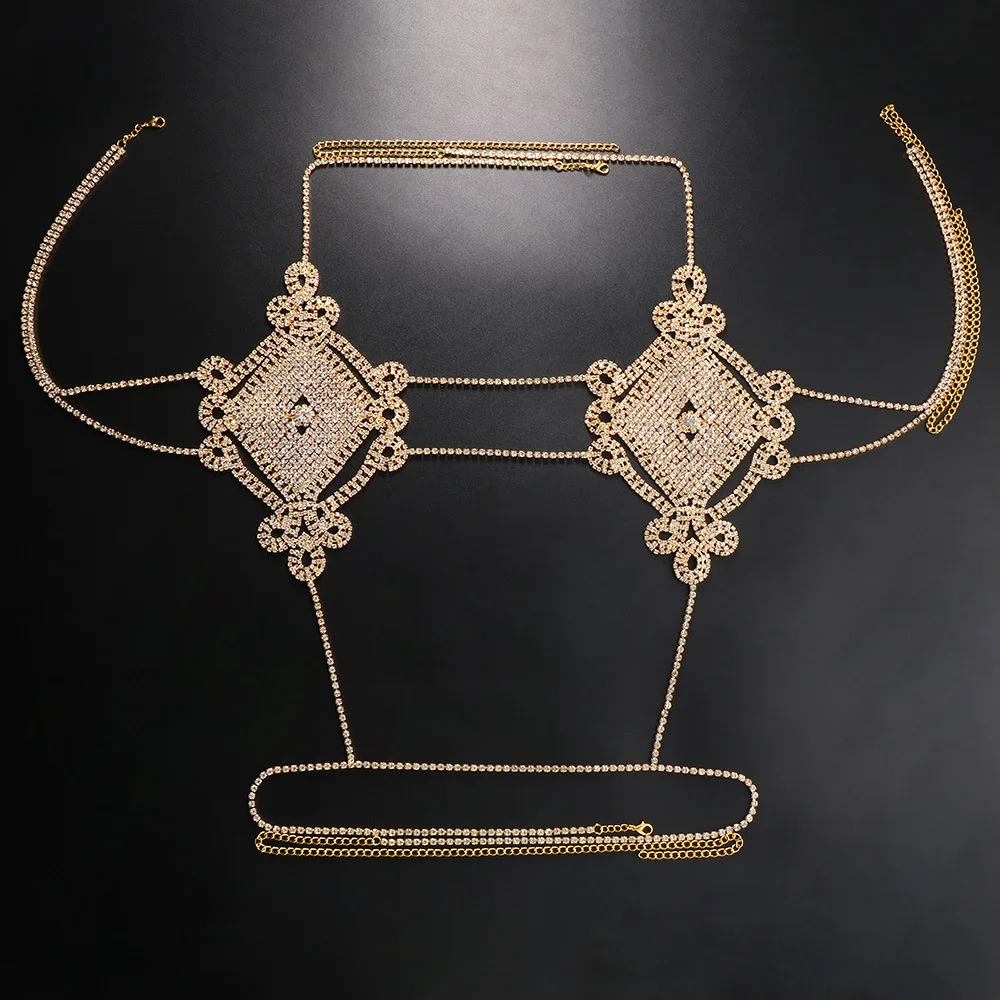 Luxury Rhinestone Sexy Lingerie Body Belly Waist Chain Women Necklace