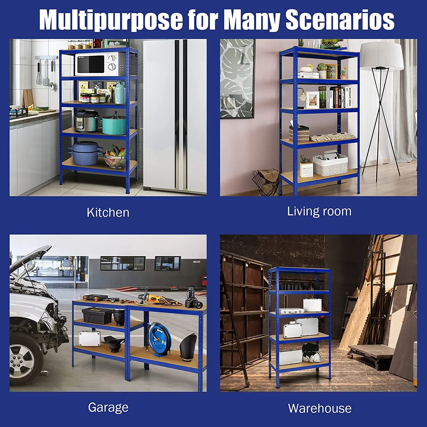 Heavy Duty Boltless Adjustable Industrial Warehouse Store Home Garage ...