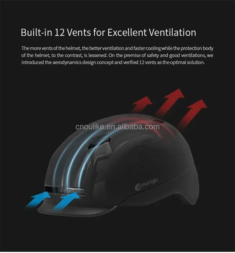 Original Cycling Helmet Smart 4U Intelligent LED Light Outdoor Riding ...