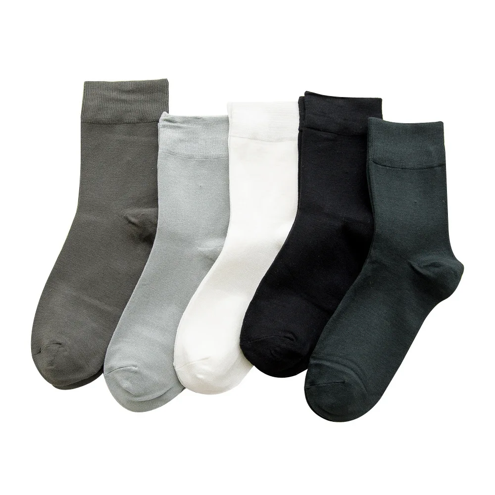Customized Solid Color Basic Business Socks for Men Soft Breathable Men ...