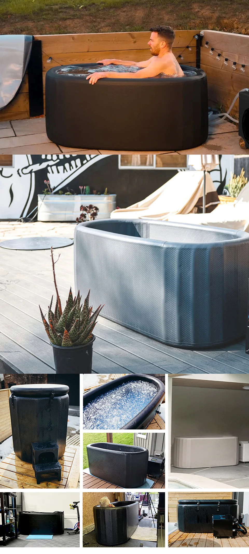 Inflatable Ice Bath - Portable Spa Pool with Cooling System