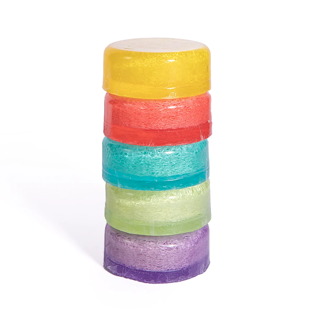 Handmade Exfoliating Body Scrub Bath Bar Soap with Loofah