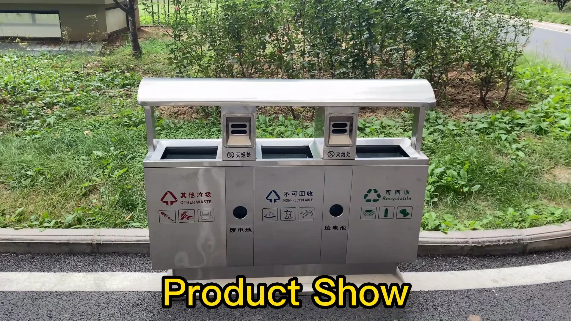 Garbage Can Trash Bin Waste Bin High-quality Stainless Steel Three ...