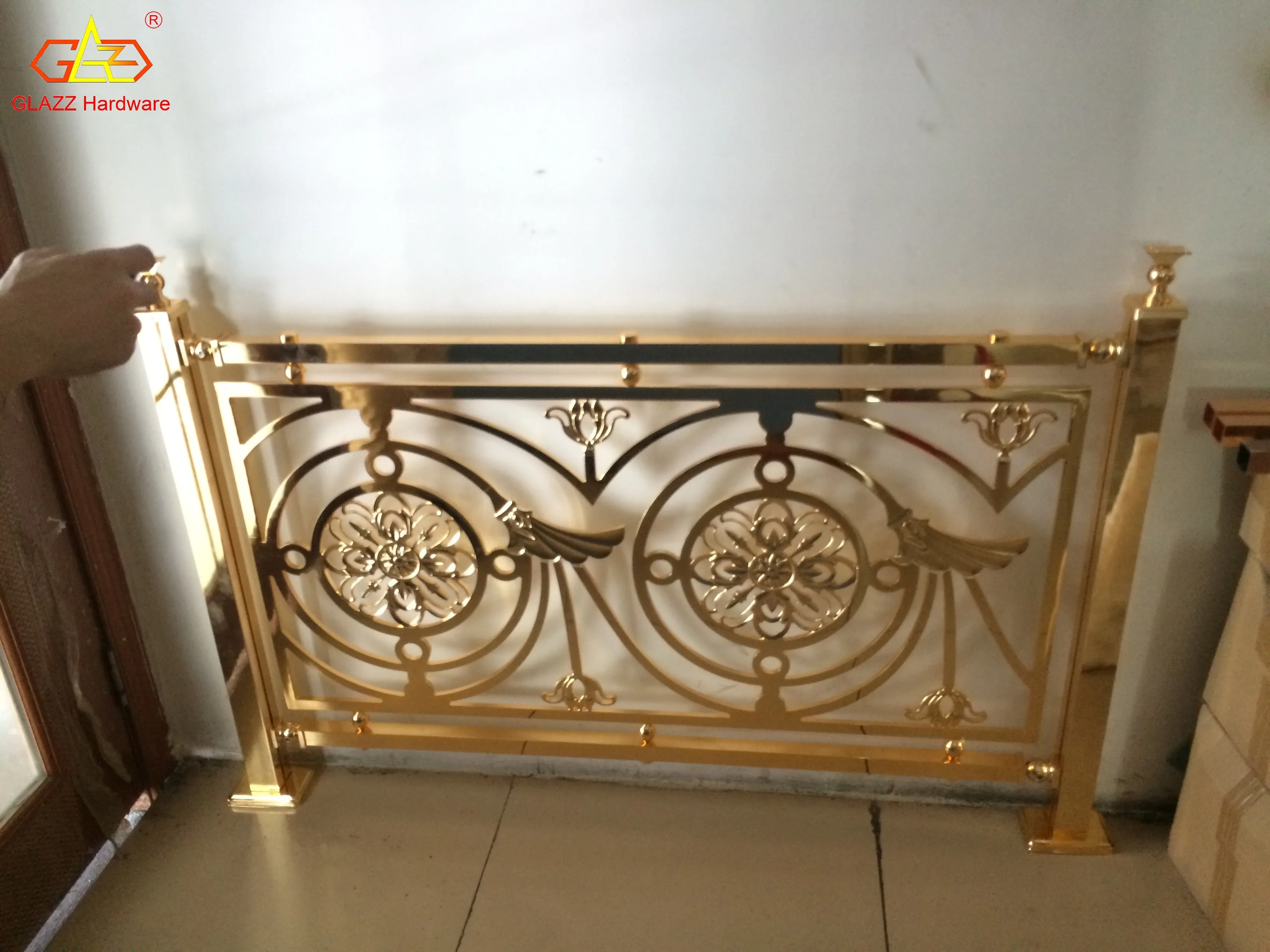 Luxury Gold Stainless Steel Villa Staircase Handrail