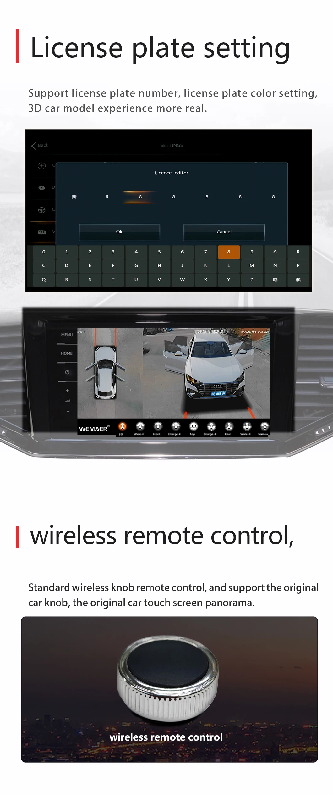 Full HD 1080P Adas 360 Birds Eye View Car Camera Reverse Camera for ...