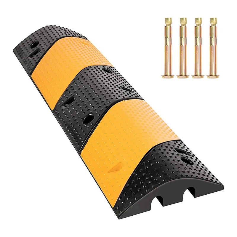 Heavy Duty Rubber Industrial Cable Protector Speed Bump With 4 Bolts ...