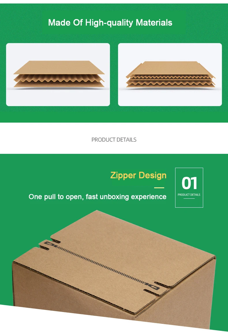 Customised Logo Corrugated Self Seal Postal Zipper Kraft Mailer Boxes ...