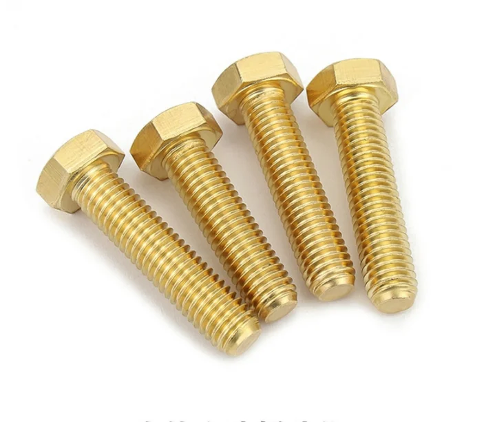 Din933 Copper Screw Copper Hexagon Bolt Brass Outer Hexagon Screw ...