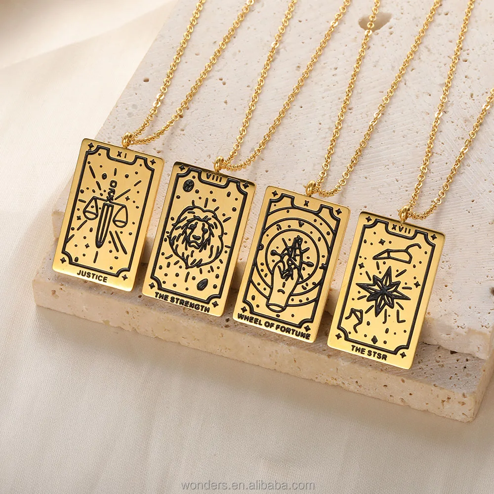 Astrology Tarot Cards Necklace Major Arcana Tarot Jewelry For Women ...