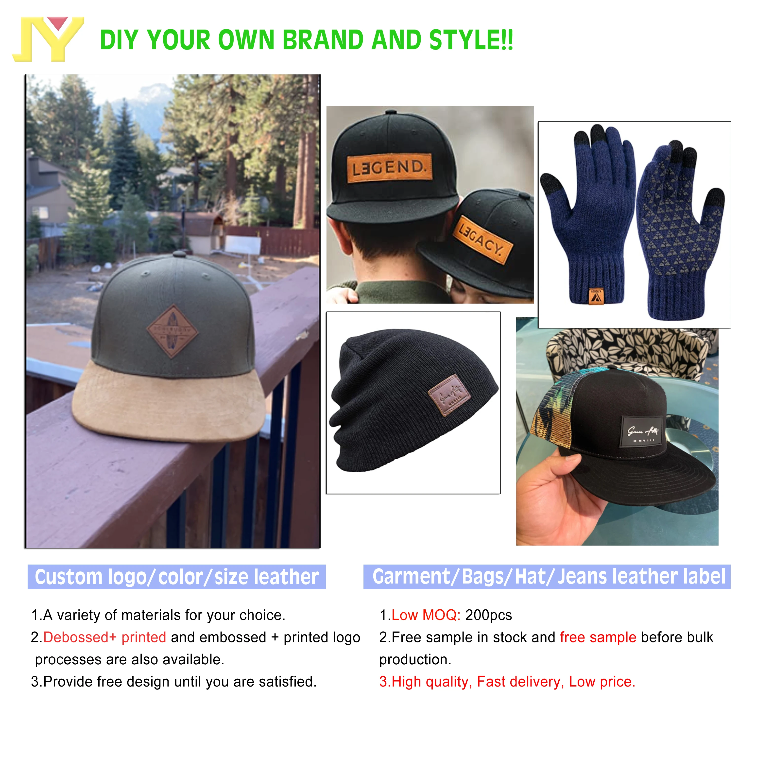 Custom Laserable Leatherette Hat Rectangle Patches Iron On Leather ...