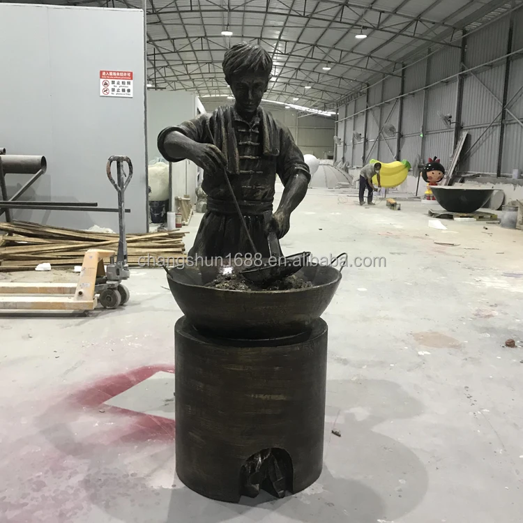 Antique Copper Stinky Tofu Figure Sculpture Restaurant Welcome ...
