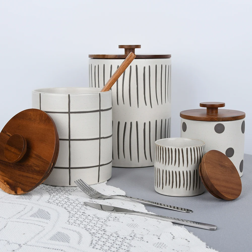 Multifunction Black Clay Ceramic Container Custom Made Food Storage Pot ...