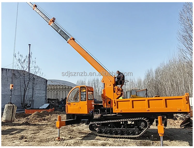 Fully Hydraulic Tracked Crane With Hydraulic Support Legs In Sand Dune ...