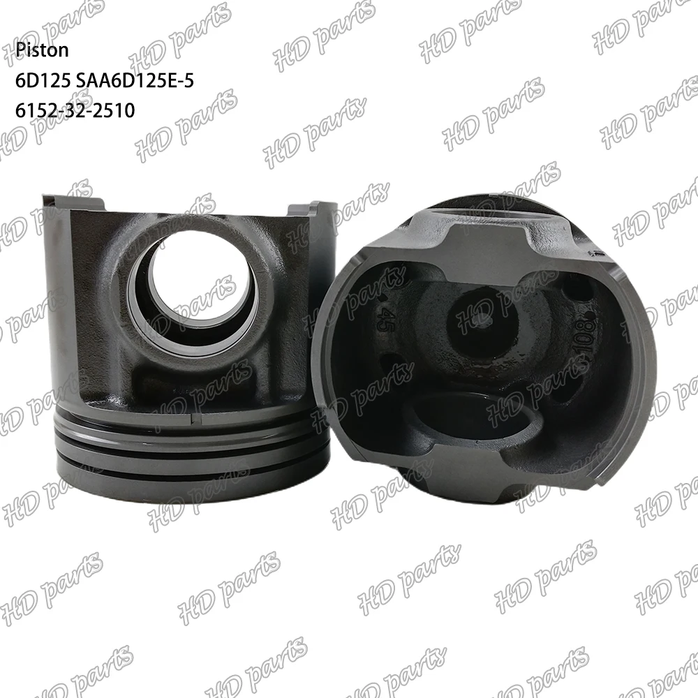 6d125 Saa6d125e-5 Iron Piston Combustion Chamber 63mm Height 117.4mm ...