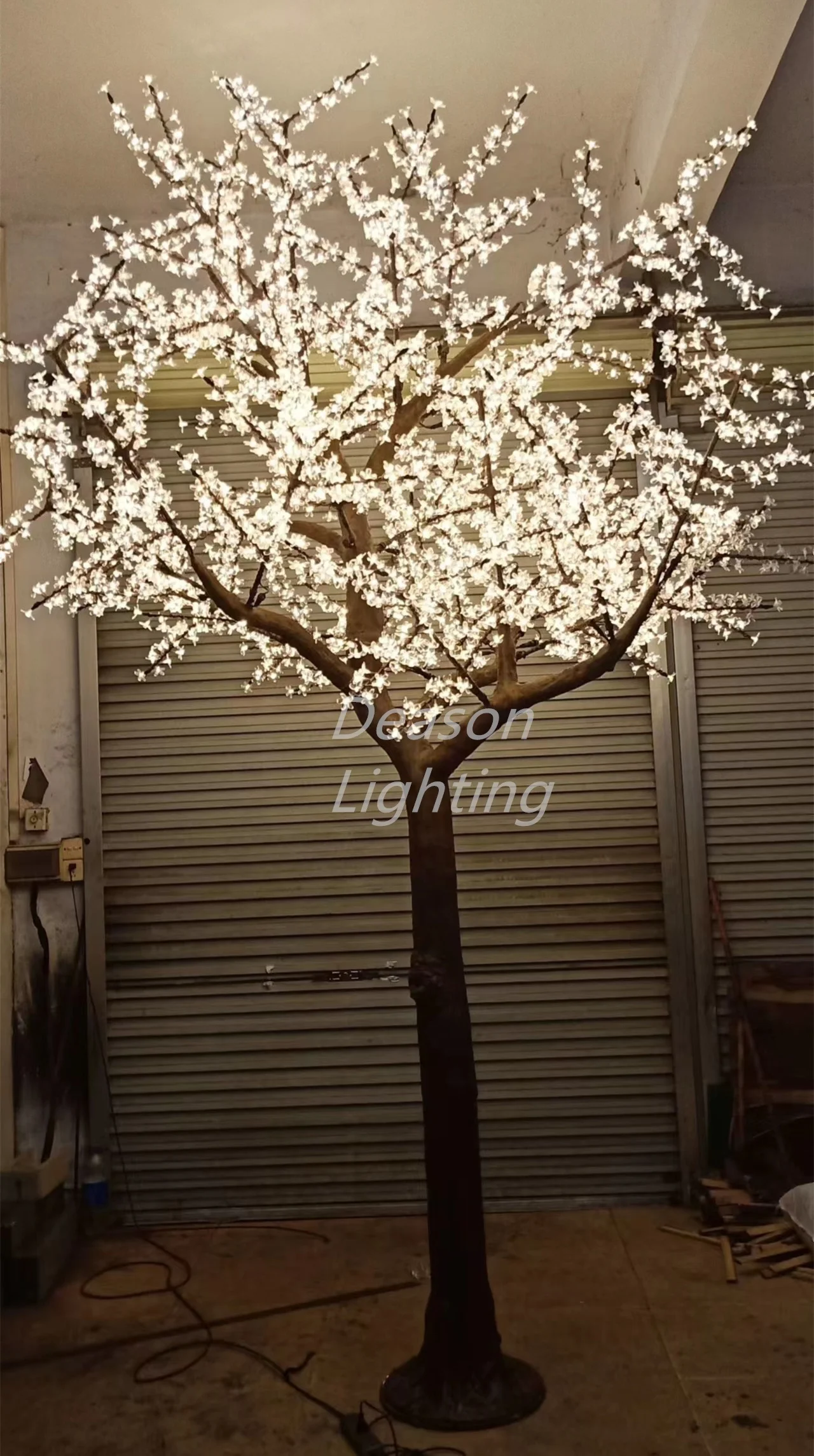 Outdoor Artificial LED Cherry Tree Lights for Garden Decoration - Warm ...