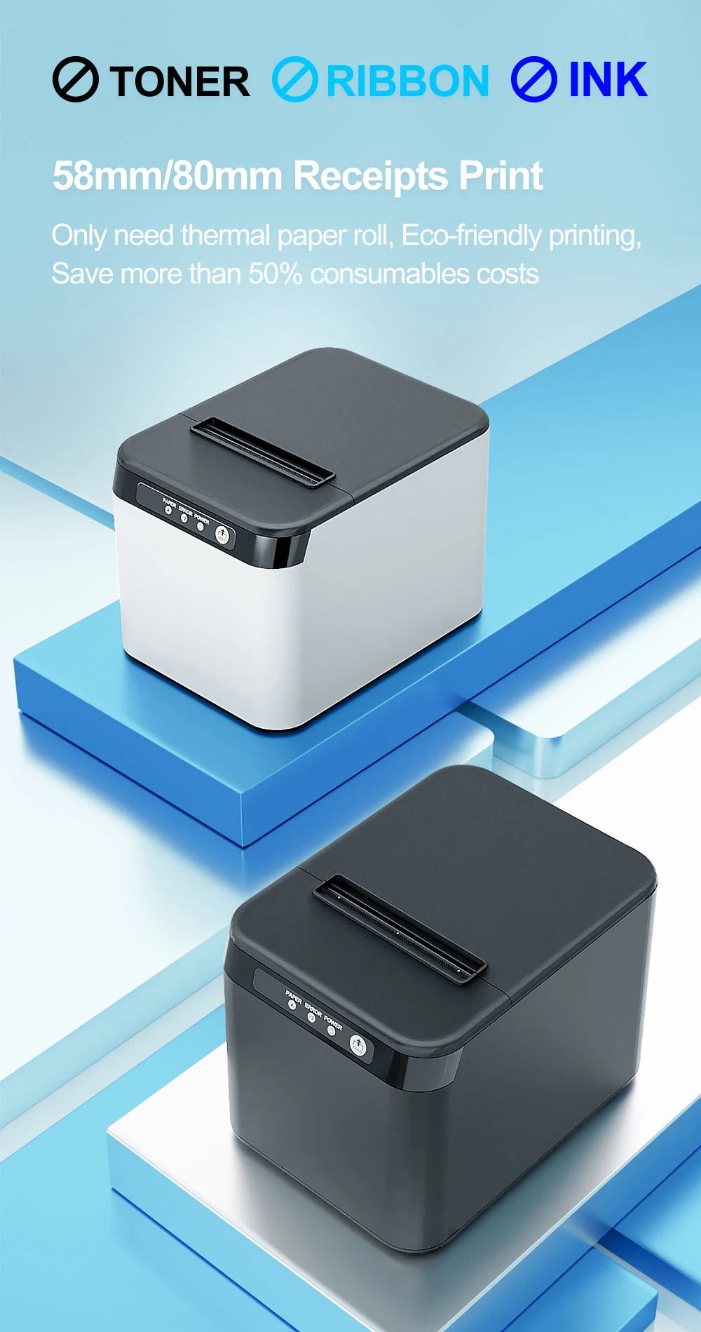 Small Wifi Thermal Printer 80 Receipt Print Thermal 80mm Restaurant ...