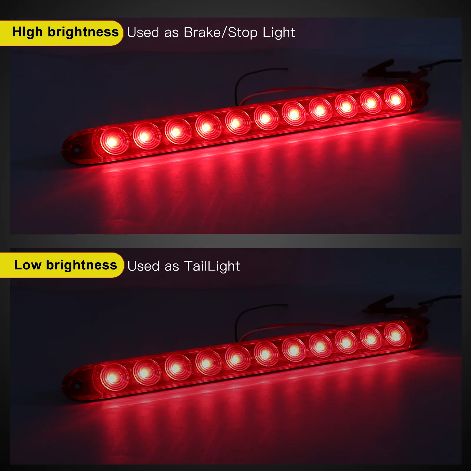 12V 24V LED Car Brake Stop Turn Tail Light Truck Trailer Side Marker ...