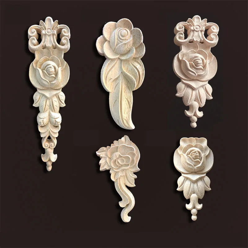Decorative Wood Carving Onlays Appliques for Home Decor