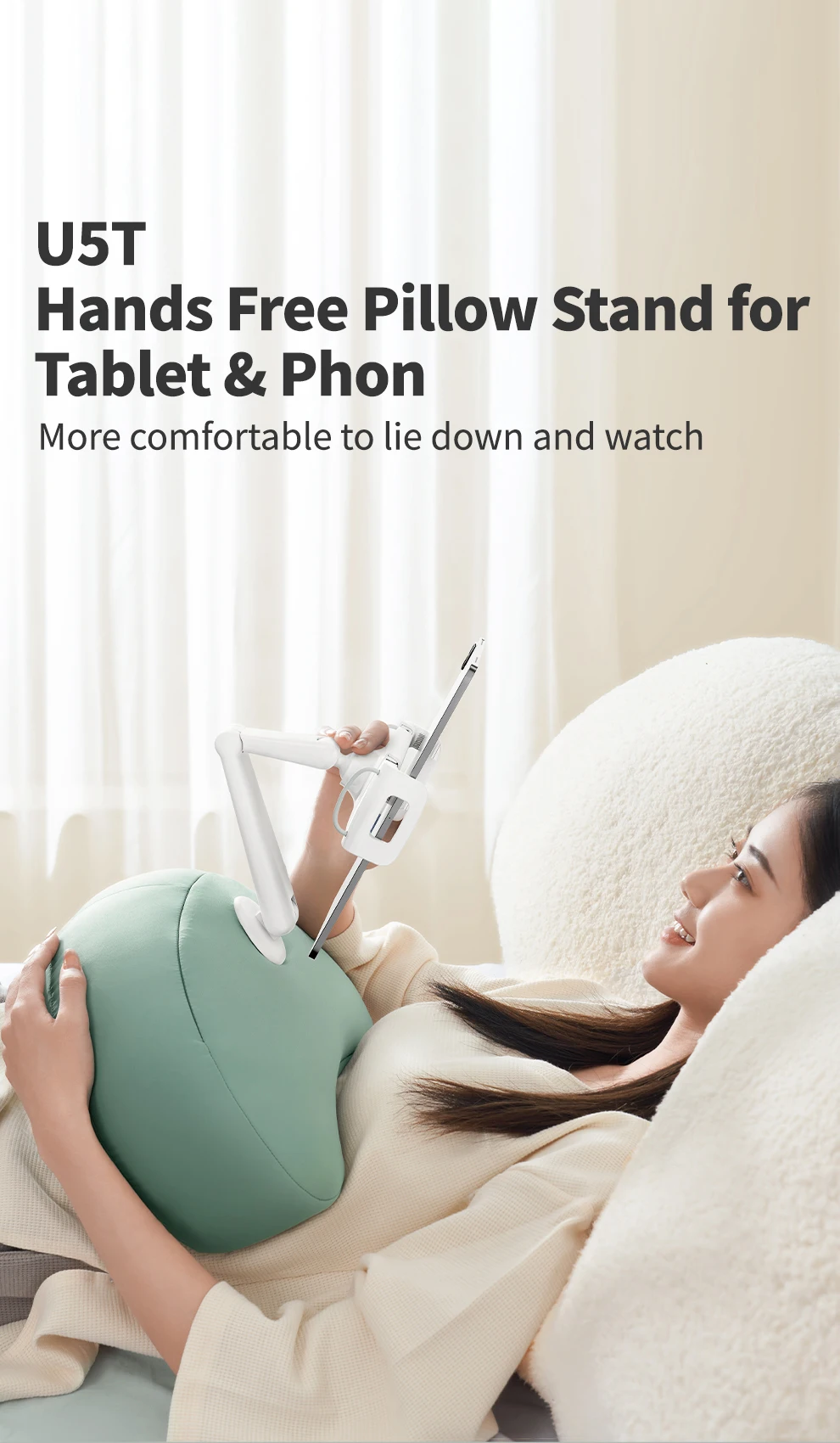 Adjustable Angle U-Shaped Gooseneck Tablet PC Stand Holder Dual ...