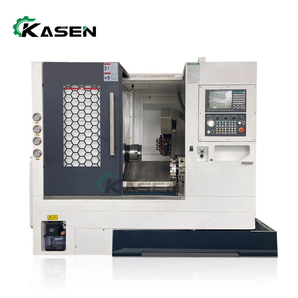 Full-automatic Slant Bed Gang Type Cnc Lathe Tck6350y High Precision Cnc Lathe Machine Y-axis ...